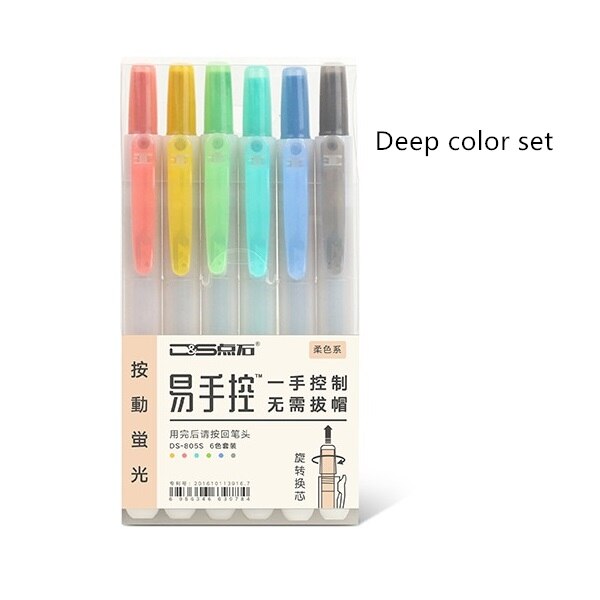 6pcs Bullet Point Marker Highlighter Pens Set 5mm ... – Grandado