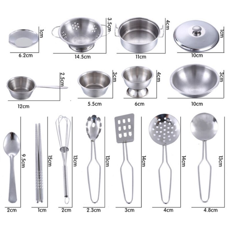 Stainless Steel Kids House Kitchen Toys Cooking Co... – Vicedeal
