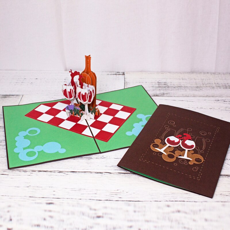 AIT Card Red Wine Dinner 3D Foldable Pop-Up Festiv... – Vicedeal