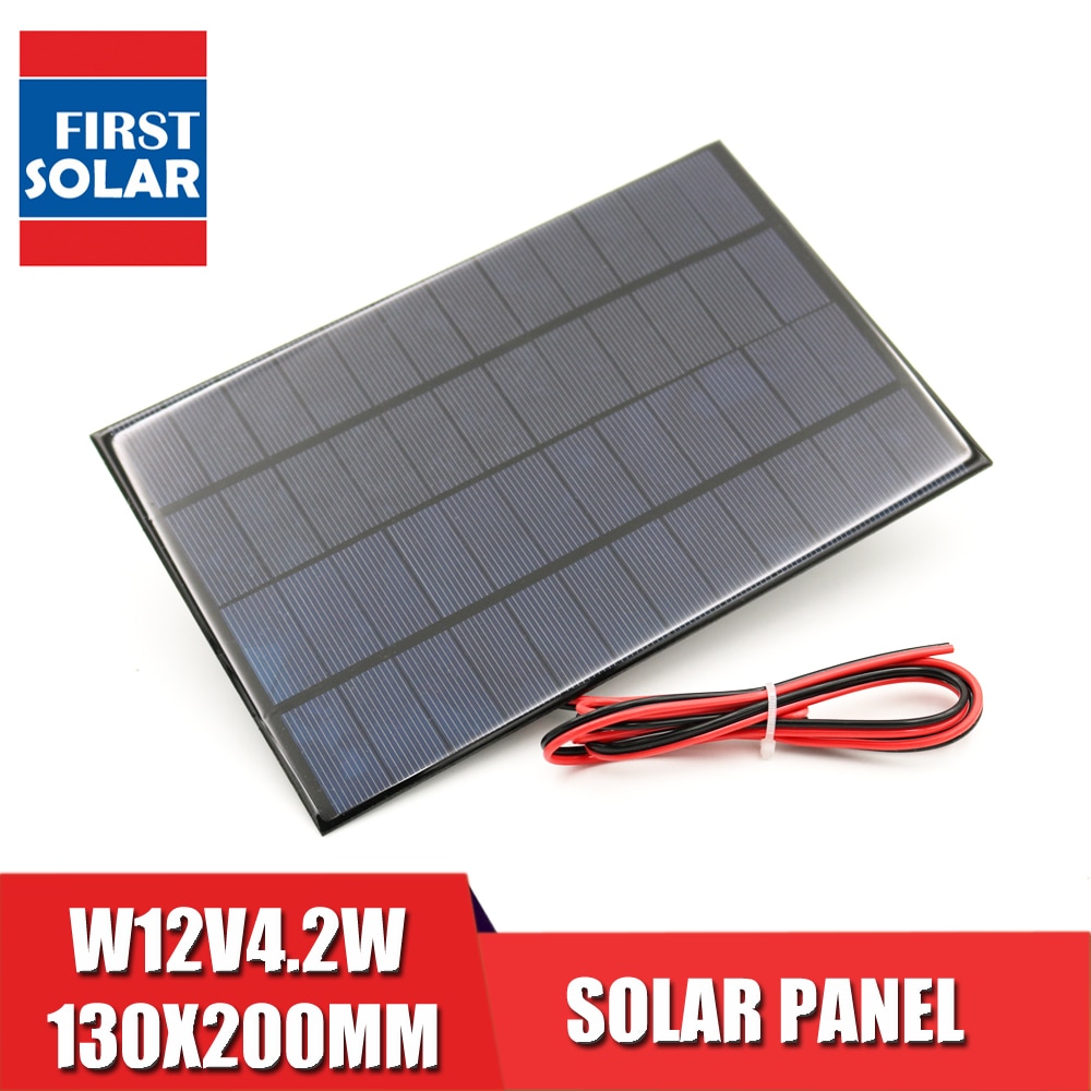 12V4. 2W Solar- Tafel mit 100cm verlängern draht P... – Grandado