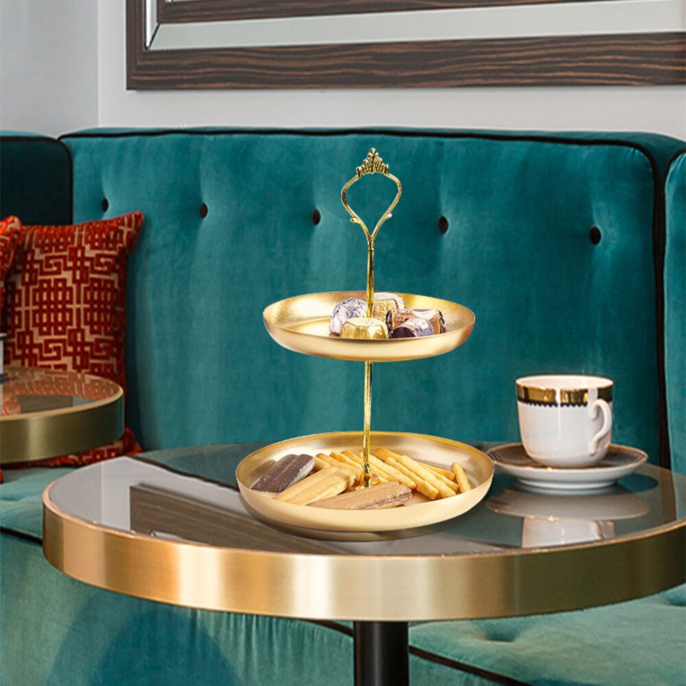 Household Dining Table Fruit Tray 2 Tiers Round Re... – Vicedeal