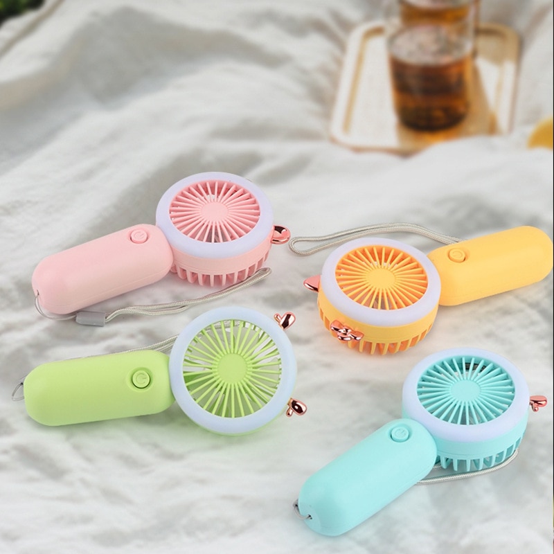 Mini Portable Fan USB Rechargeable Night Lighting ... – Grandado