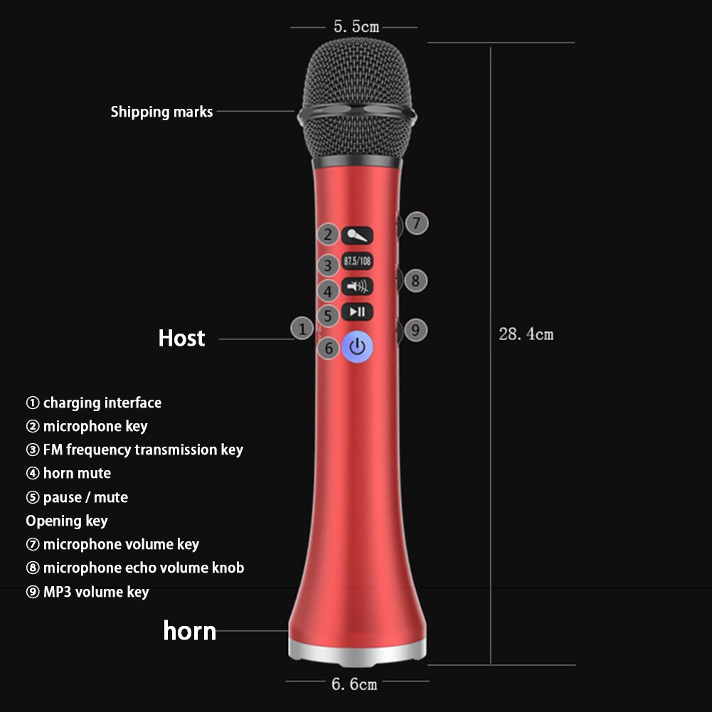L-698 15W portable USB wireless Bluetooth karaoke ... – Grandado