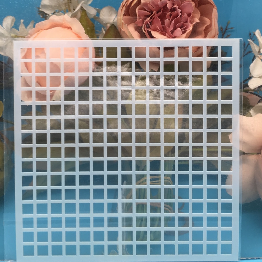 5.9" Square Grid DIY Craft Layering Stencils Wall ... – Vicedeal