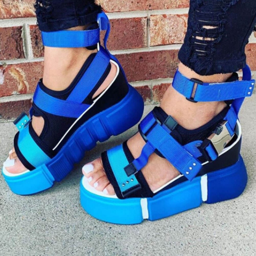BONJOMARISA brand INS colorful platform sandals mi... – Grandado