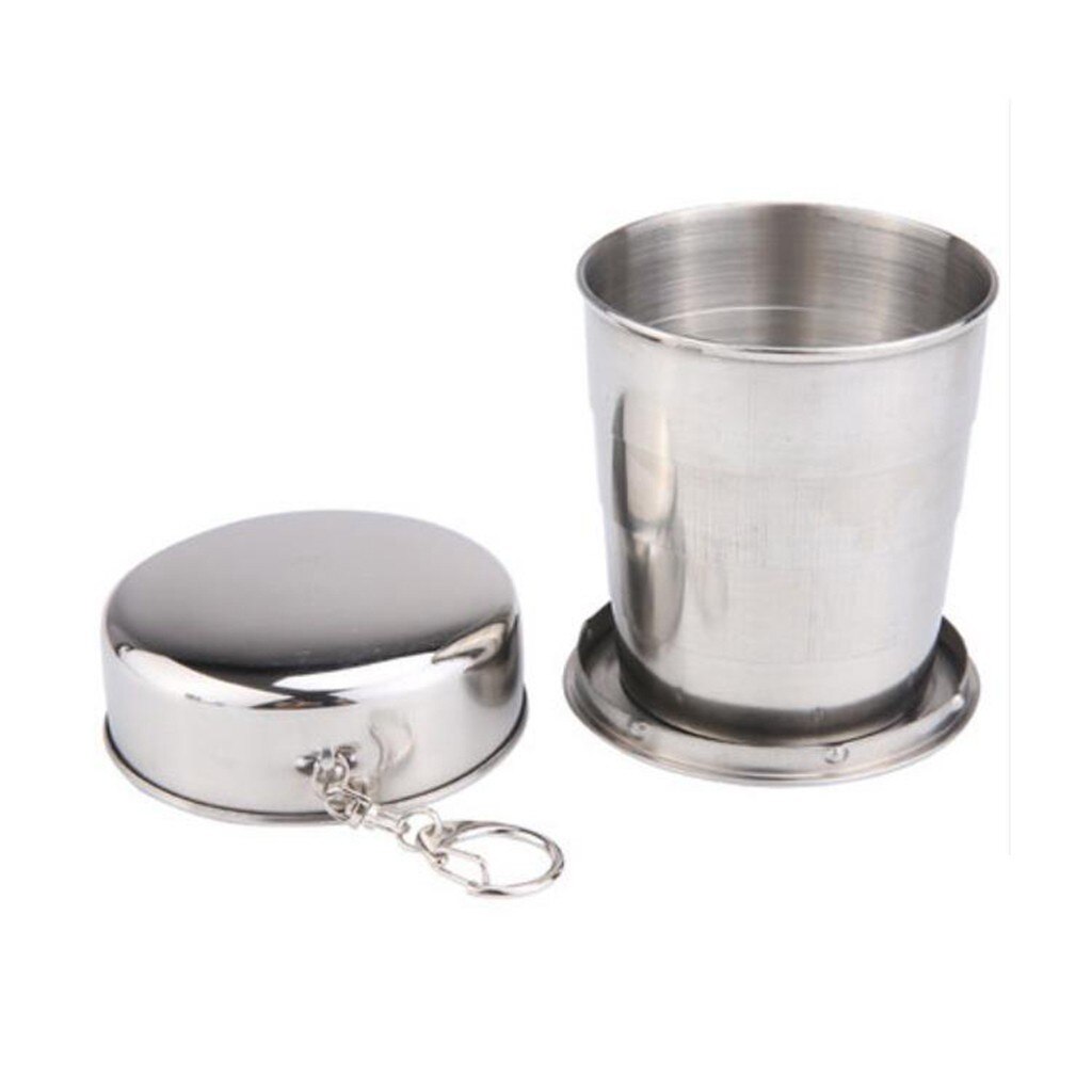 ISHOWTIENDA Stainless Steel Camping Folding Cup Wi... – Grandado