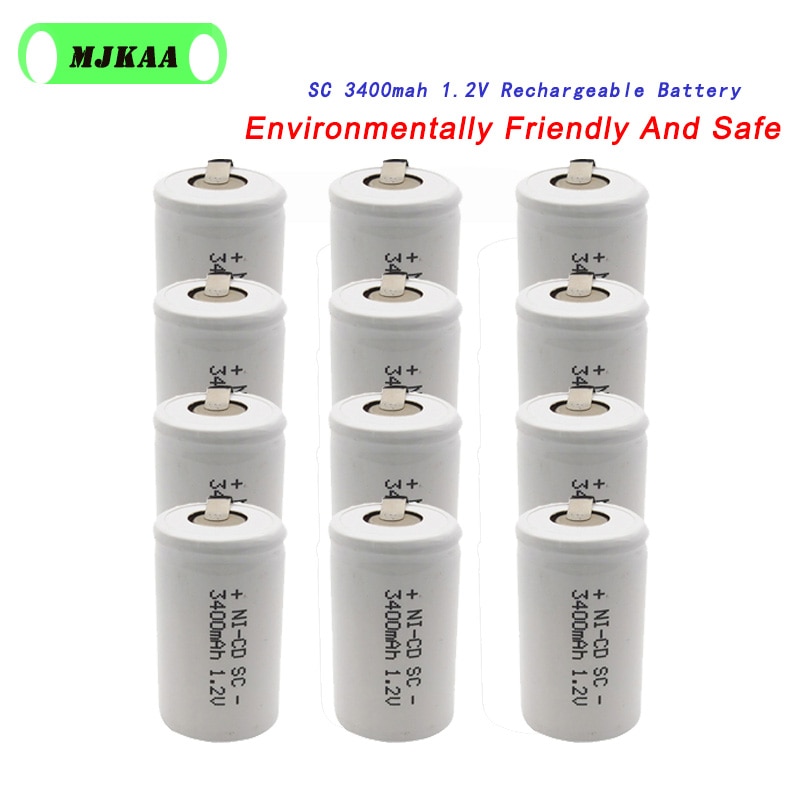 12pcs SC 1.2V 3400mah Rechargeable Battery 3400mah... – Grandado