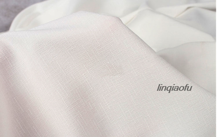 White bamboo chiffon fabric imitation linen textur... – Grandado