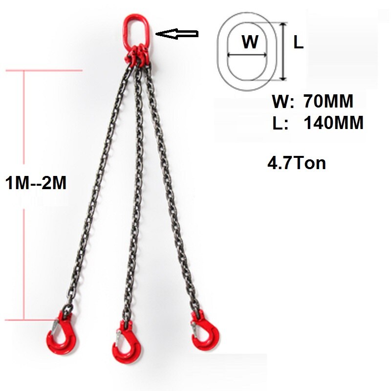2T--4.7Tonx1-2M three legs 3-claw chain lifter for... – Grandado