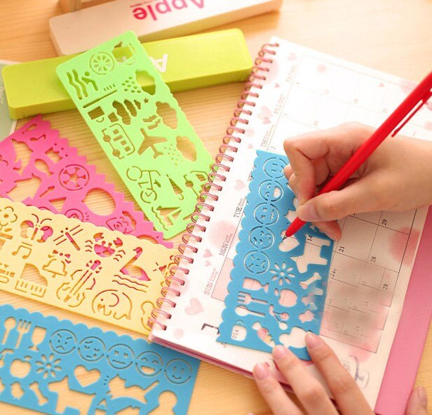 4 pcs/lot Cute Drawing Template Stencils Ruler Dra... – Grandado