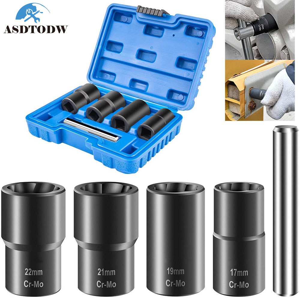 5-Piece Twist Socket Set Lug Nut Remover Extractor... – Grandado