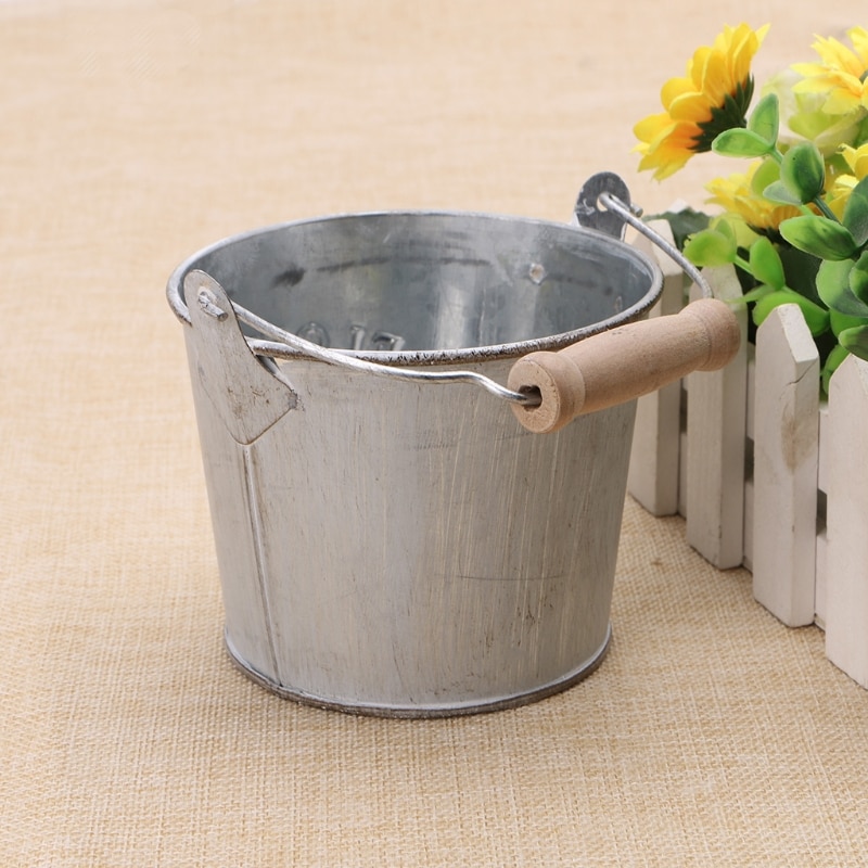 Vintage Galvanised Metal Iron Flower Garden Shabby... – Grandado