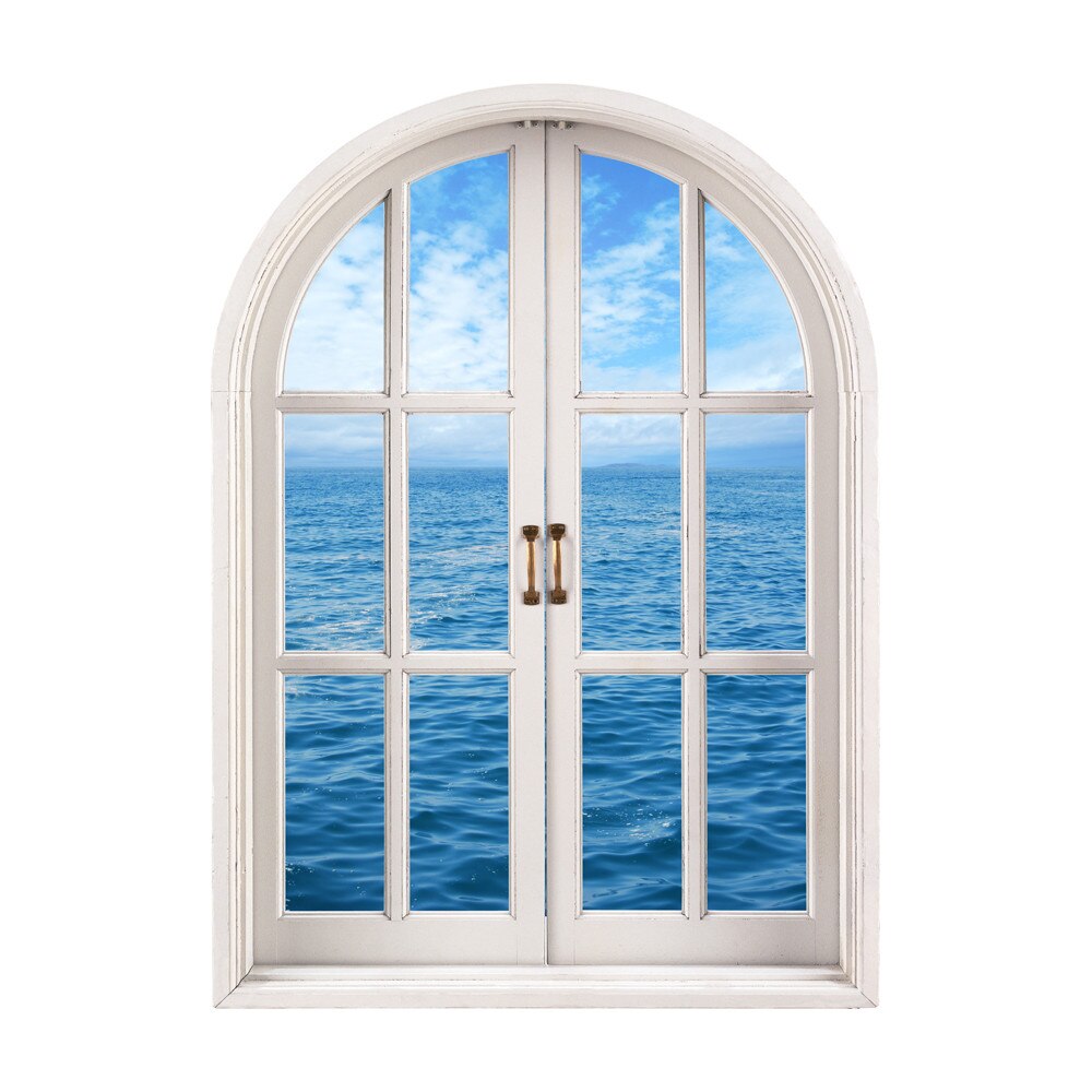 3D Window Sea View Removable Art Decal Mural Wallp... – Grandado