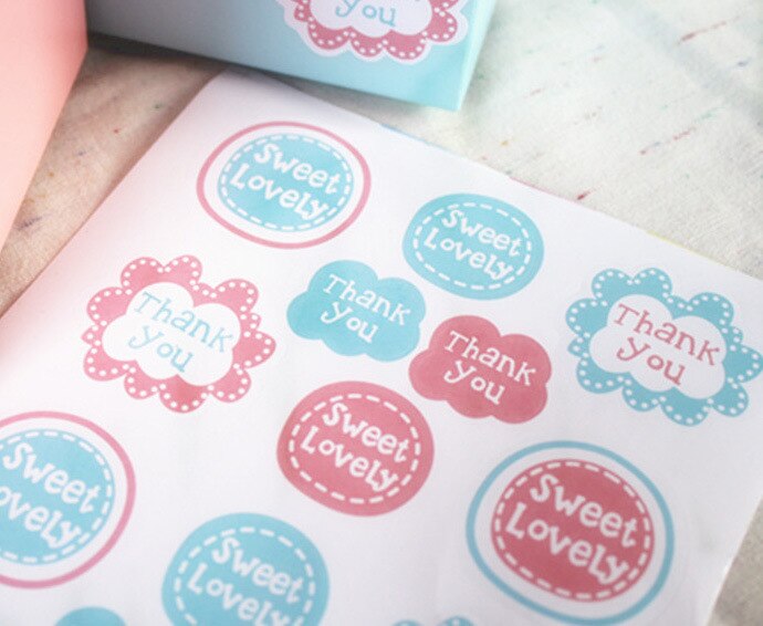 160Pcs Pink & Blue "Dank U" Adhesive Label Sticker... – Vicedeal