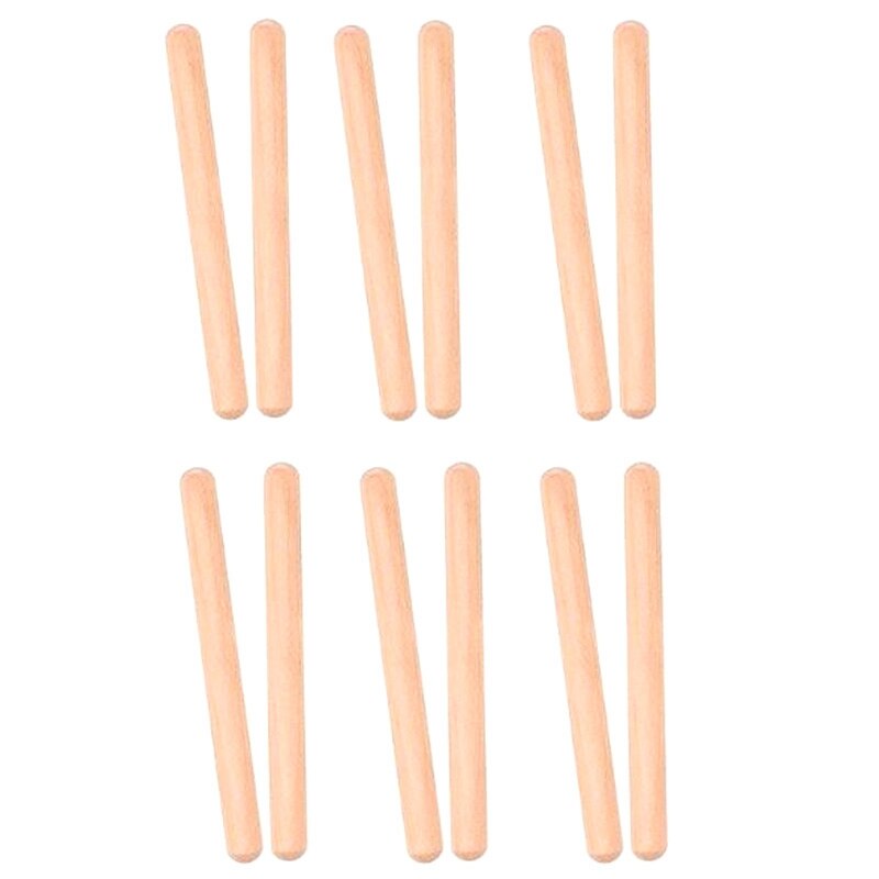 6 Pairs Wood Claves Musical Percussion Instrument ... – Grandado