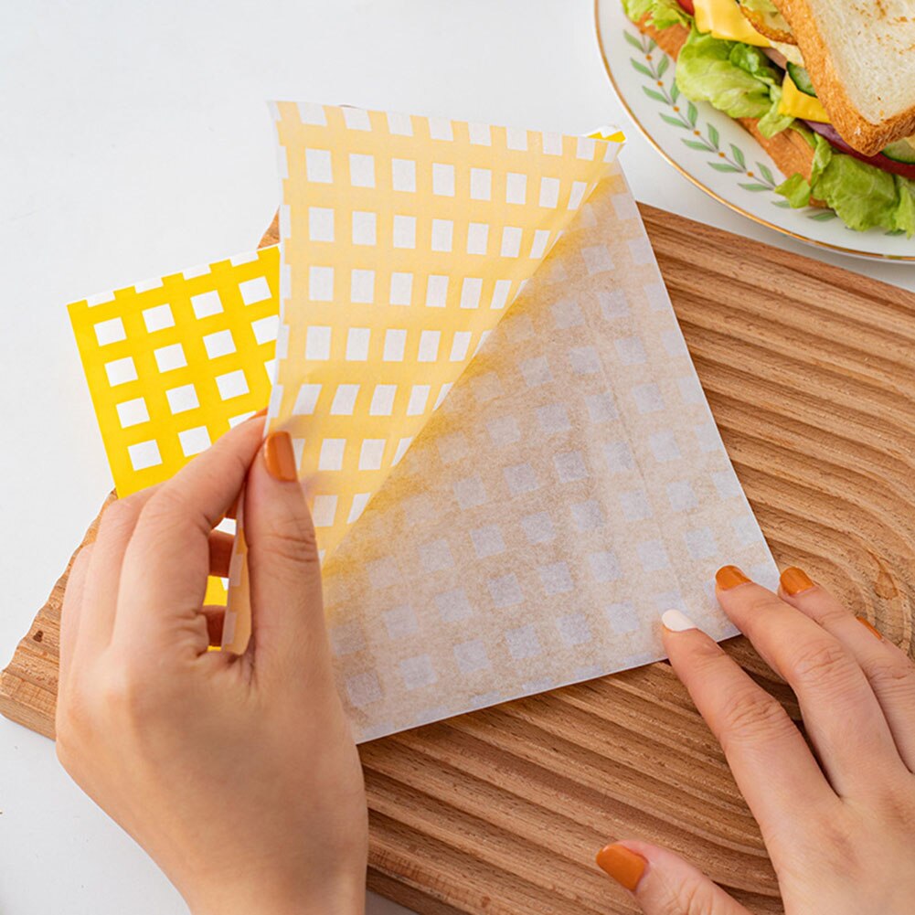 50Pcs Sandwich Hamburger Fries Baking Oil Paper Pa... – Grandado
