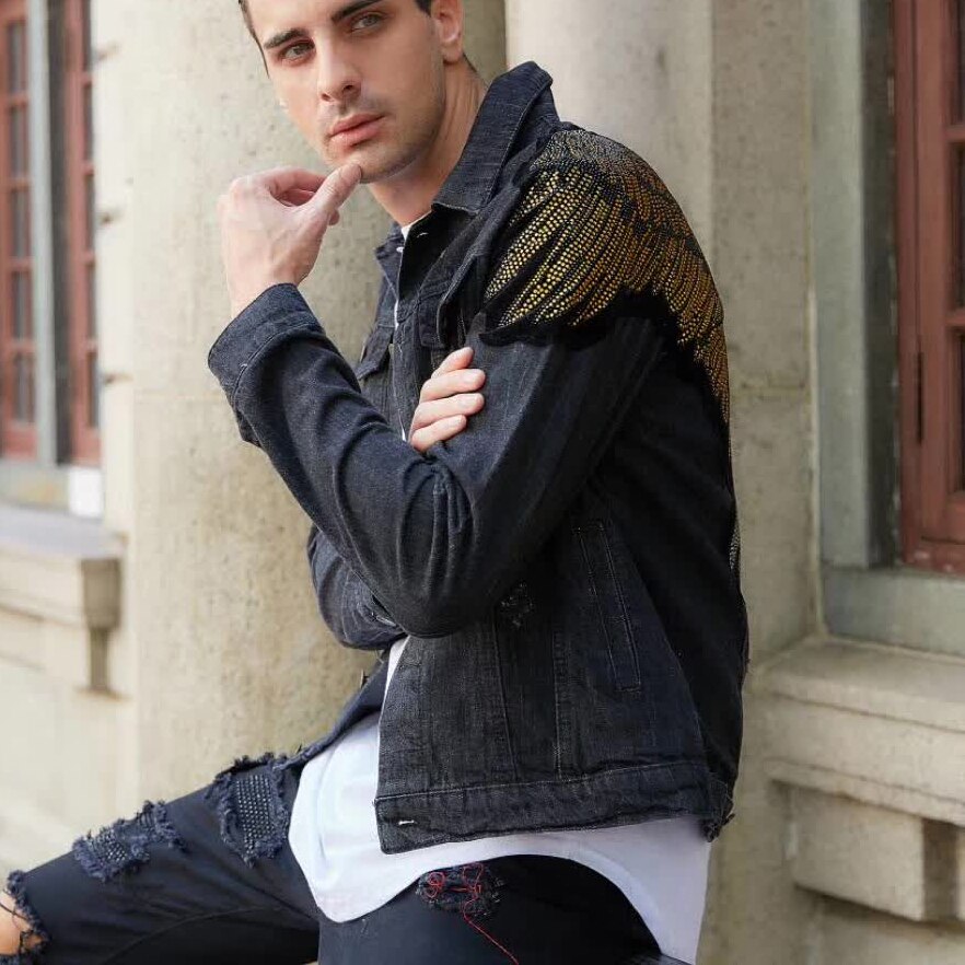 Hip Men's Hop Denim Jacket Streetwear Coat Couples... – Grandado