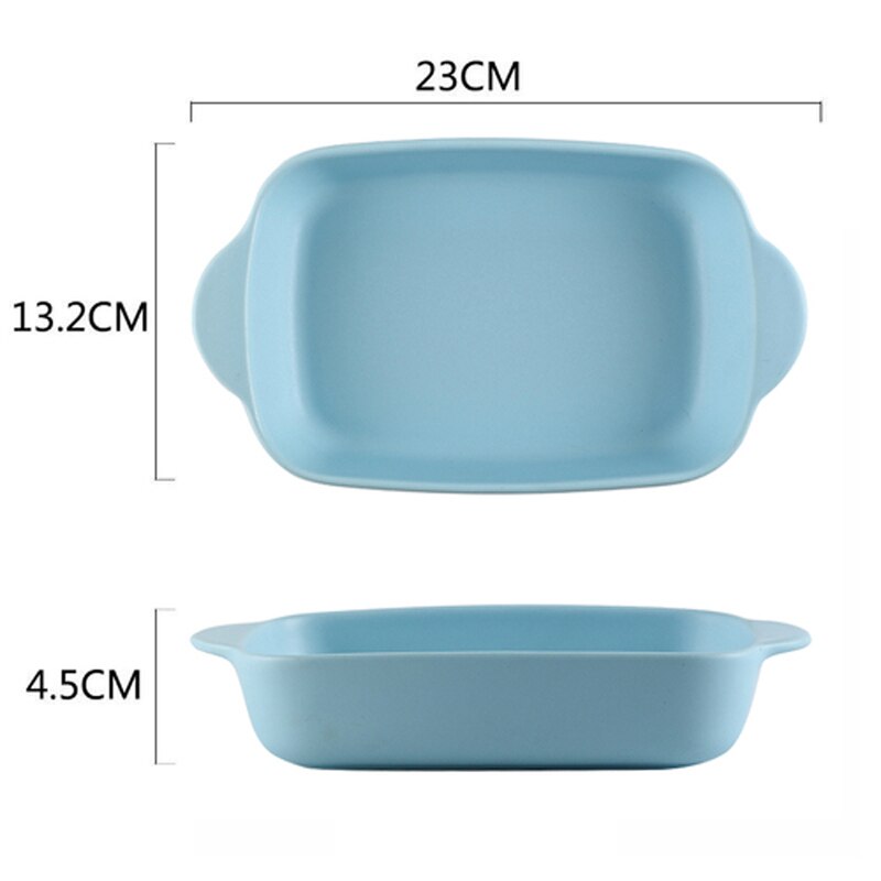 7 Colors Ceramic Binaural Rectangular Cheese Baked... – Vicedeal