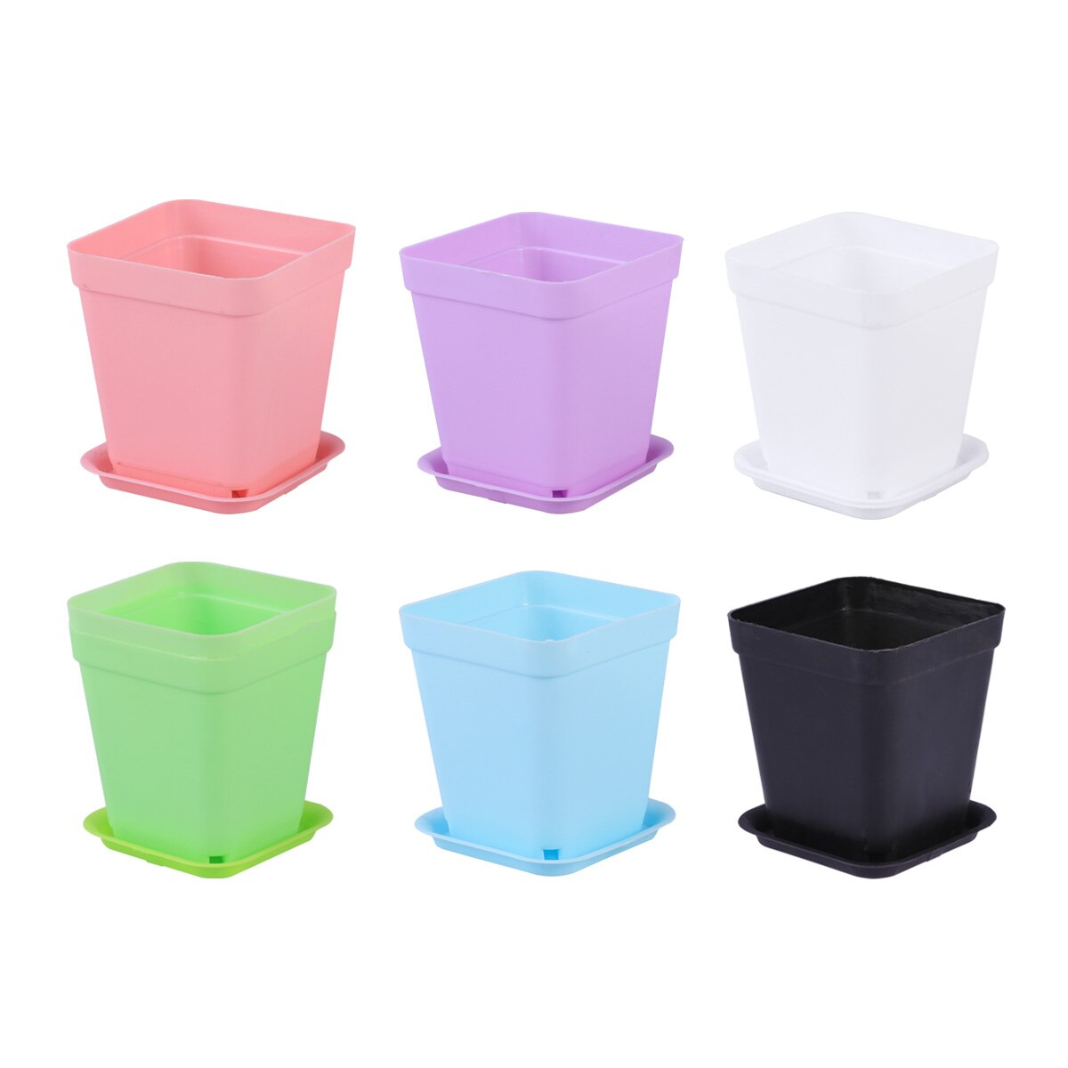 6pcs Thicken Flower Pots Square Planters Pot Trays... – Vicedeal