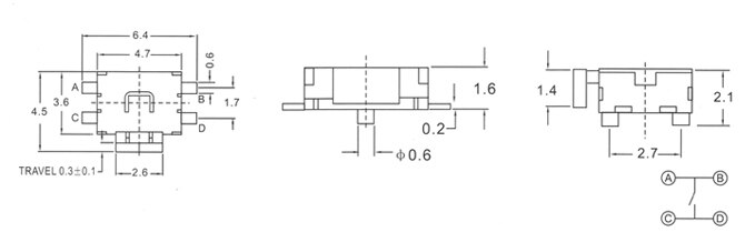 Middle tortoise Tact switch Side button Four-legge... – Grandado