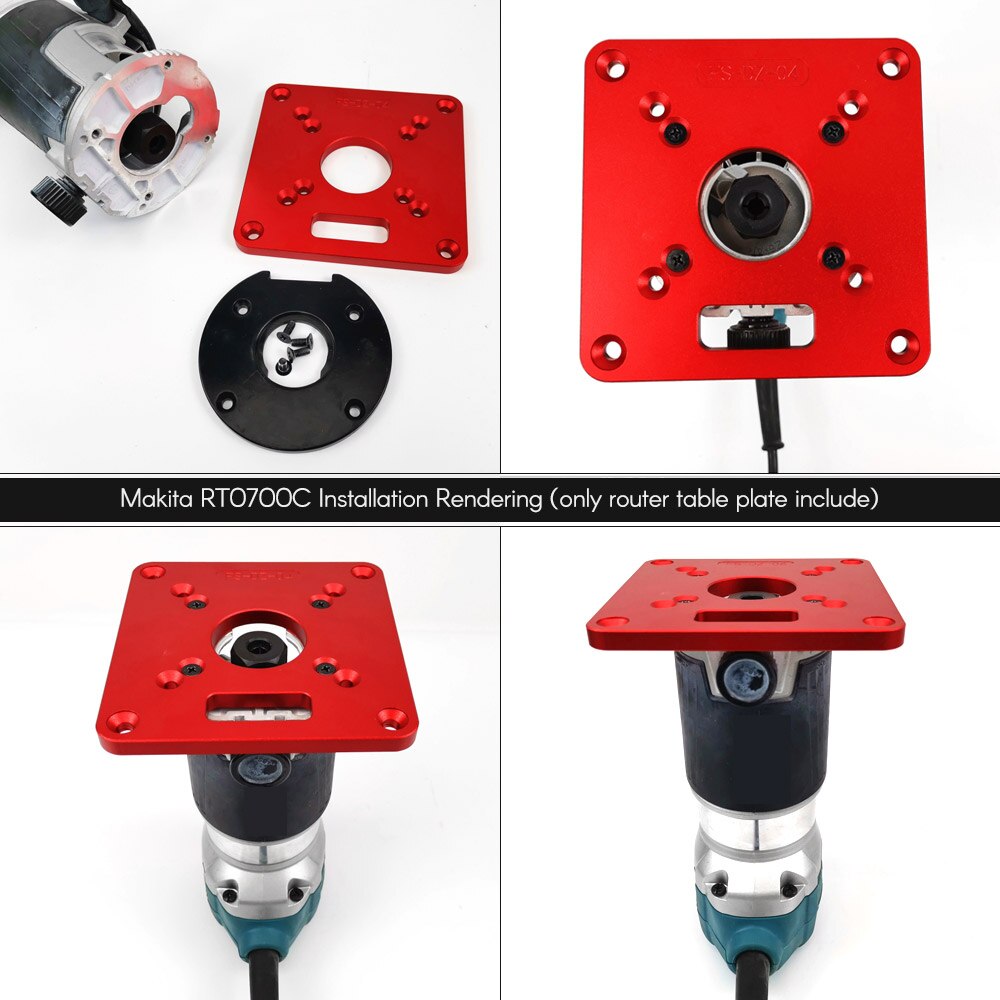 Aluminum Router Table Insert Plate Red Universal T... – Vicedeal