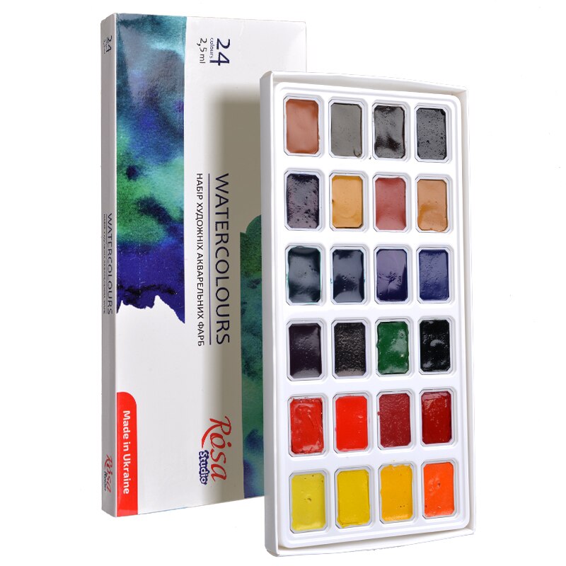 16/24 Color Solid Watercolor Paint Set Student-lev... – Grandado
