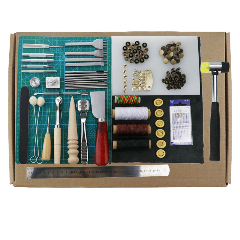 68 pcs DIY handmade leather tools suits edger Groo... – Vicedeal