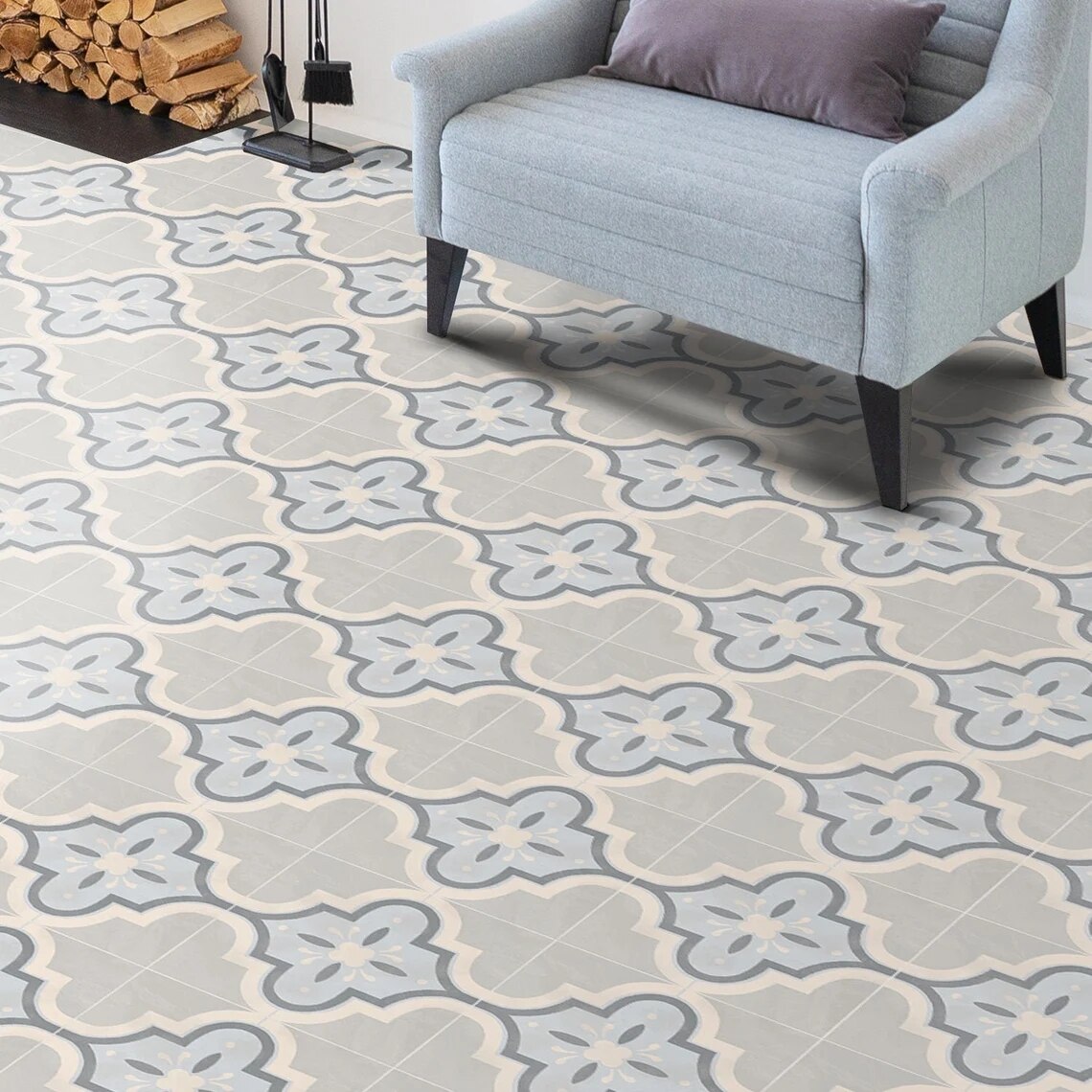 Havana Blue Tile Decals Traditional Kitchen Backsp... – Vicedeal