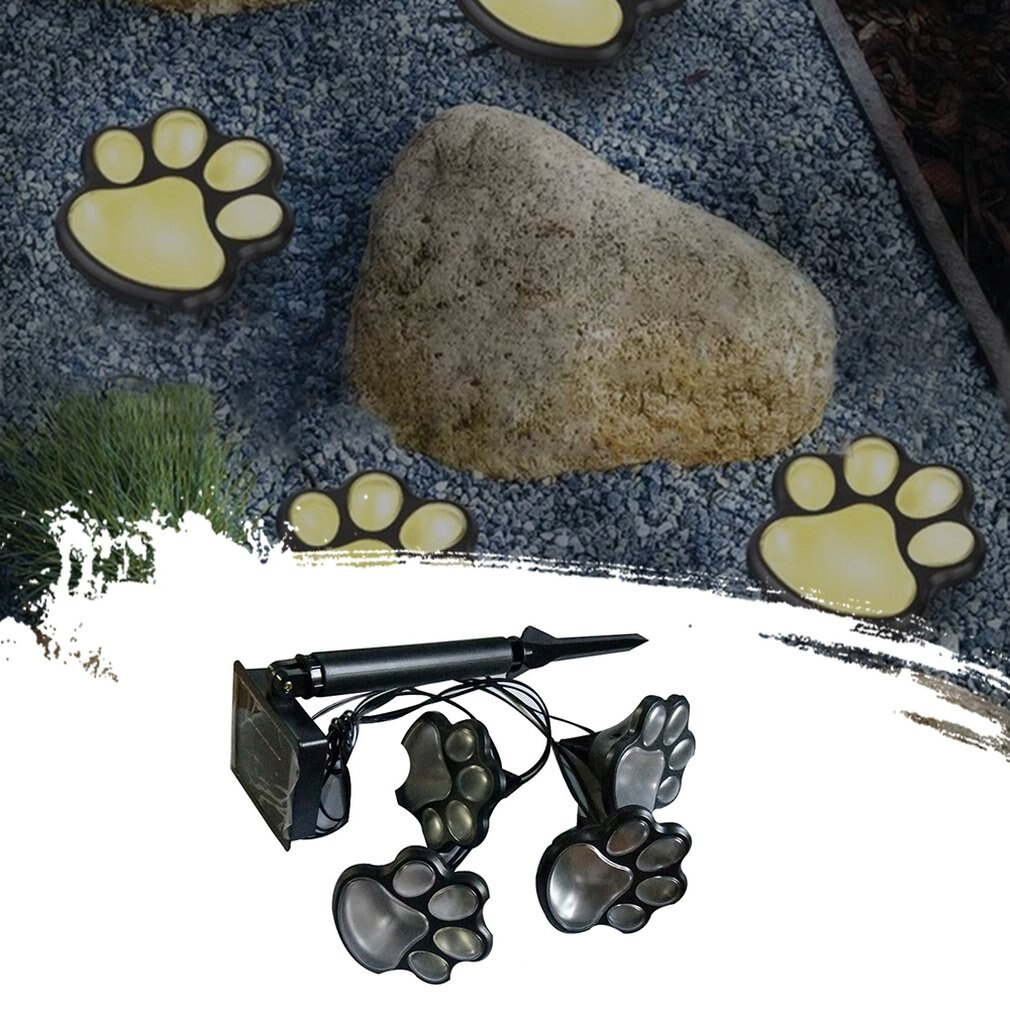Solar Animal Paw Print Lights Garden Outdoors Lant... – Grandado