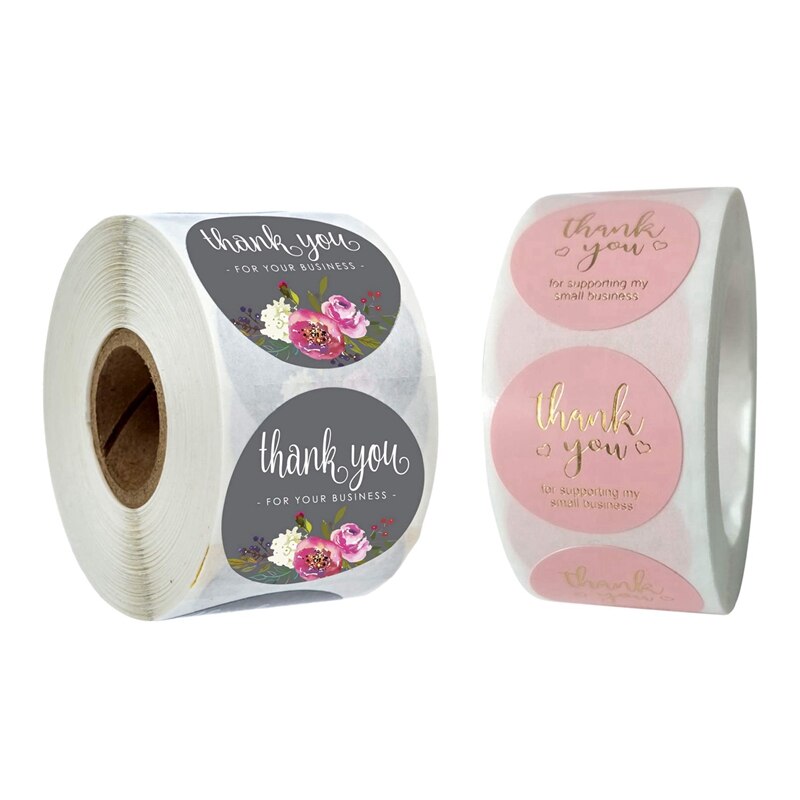 1 Rolls Dank U Voor Uw Bedrijf Sticker & 3 Rolls D... – Vicedeal