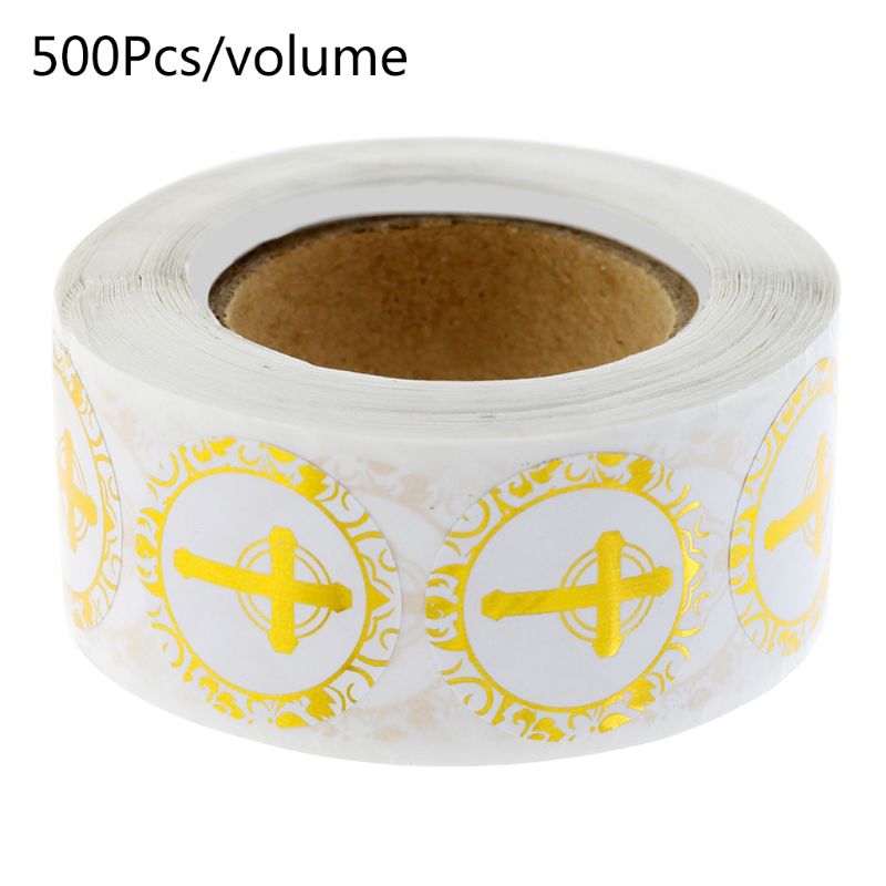 500pcs Religious Christian Cross Stickers with Gol... – Grandado