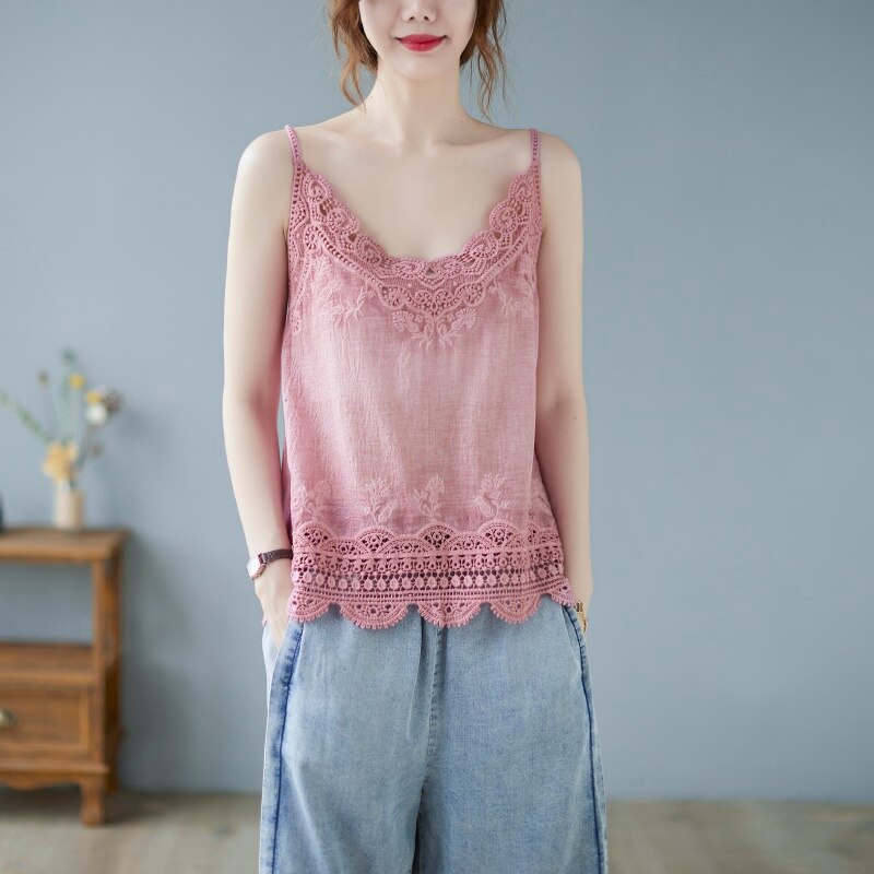 Summer Spaghetti Strap Tops Women Sleeveless V-Nec... – Grandado