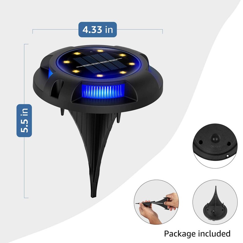 Solar Powered Ground Light IP65 Waterproof Garden ... – Grandado