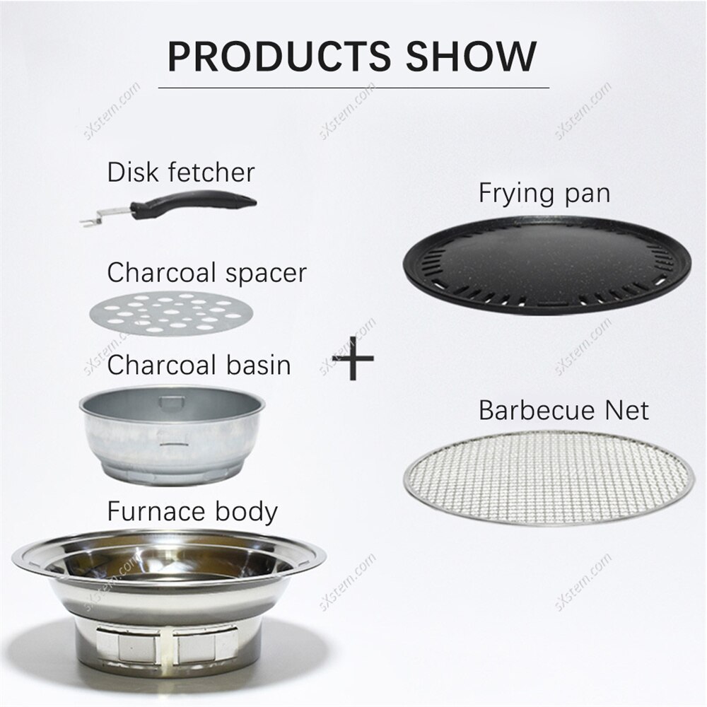 Stainless Steel Charcoal Barbecue Grill Korean Non... – Grandado