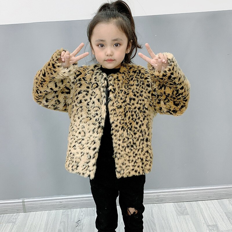 Children Leopard Faux Fur Coat Winter Fluffy Toddl... – Vicedeal