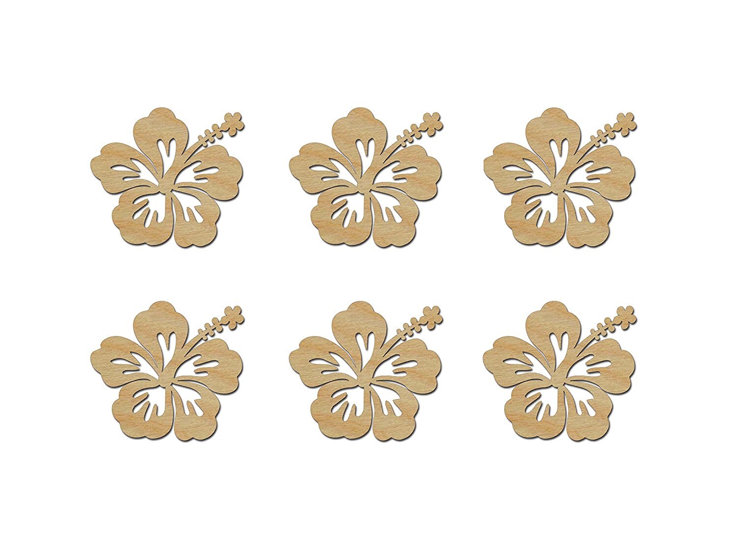 Hibiscus Flower Shape Wooden Craft Cut Outs 3" inc... – Grandado