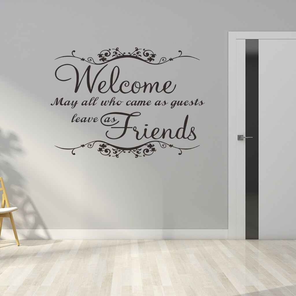 Welcome Friend Art Vinyl Mural Home Decor Wall Sti... – Grandado