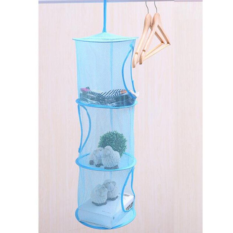 3 Shelf Hanging Storage Net Organizer Bag Bedroom ... – Grandado