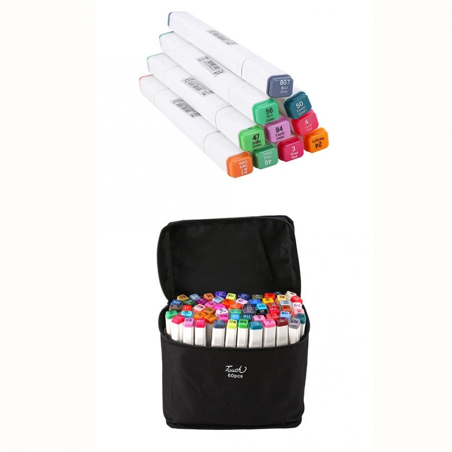 60 Assorted Colors Alcohol Graphic Marker Pen Set ... – Grandado