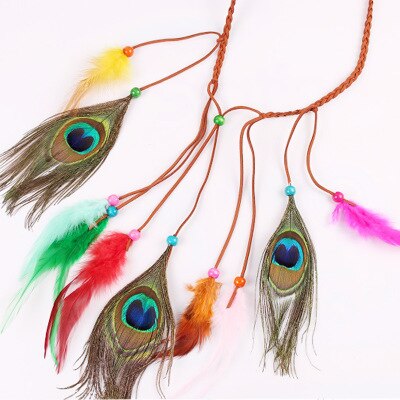 Pelo de pavo real con tocado de pluma India – Grandado