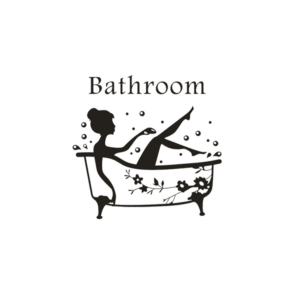 "bathroom" Letter Toilettes Wall Sticker French Ba... – Vicedeal