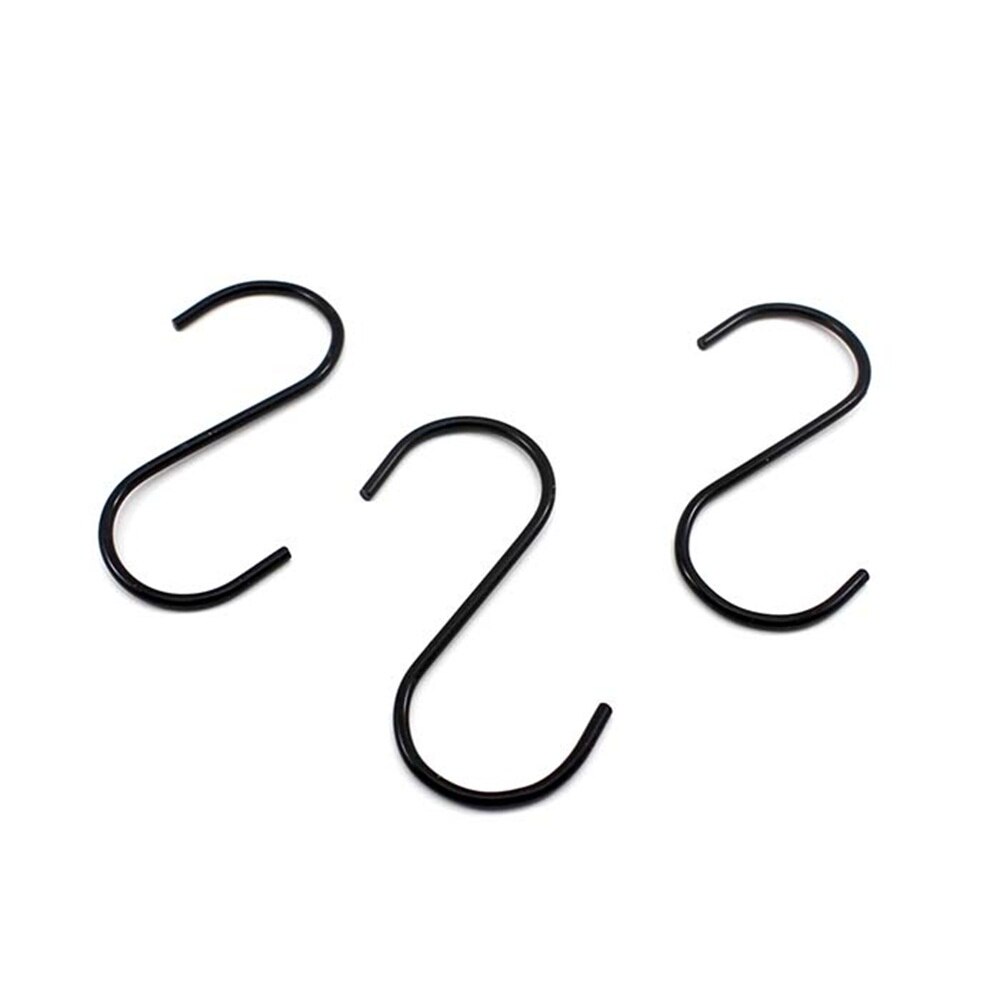 3 stk sorte s formede kroge bøjleholder rustfrit s... – Grandado