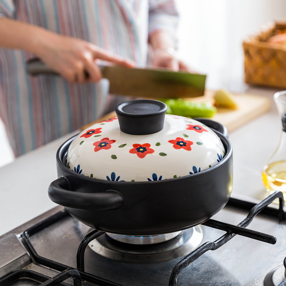 MDZF SWEETHOME Ceramic Soup Stew Pot with Lid Cass... – Grandado