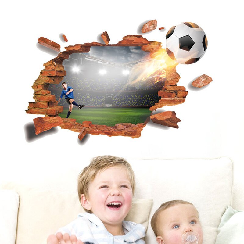3d vivid football soccer ball wall stickers home d... – Grandado