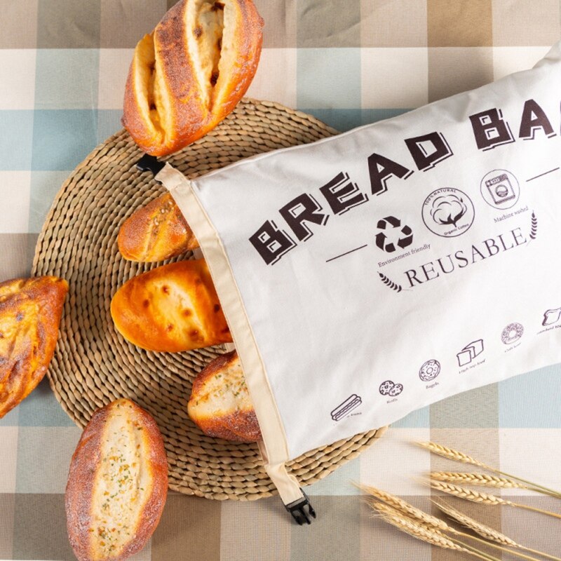 2 PCS Reusable Bread Bag Kitchen Stuff Bag Cotton ... – Grandado