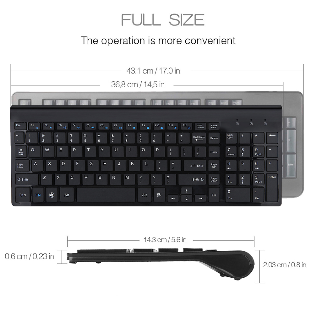 SeenDa 2.4G Wireless Keyboard and Mouse Combo Comp... – Grandado
