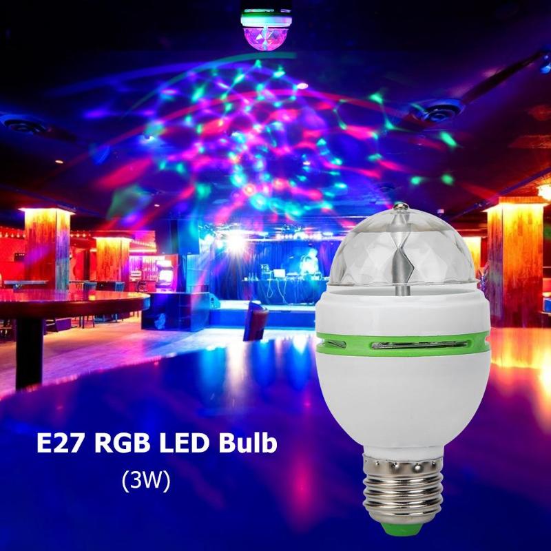 E27 RGB LED Bulb 3W Rotating Crystal Magic Ball St... – Vicedeal