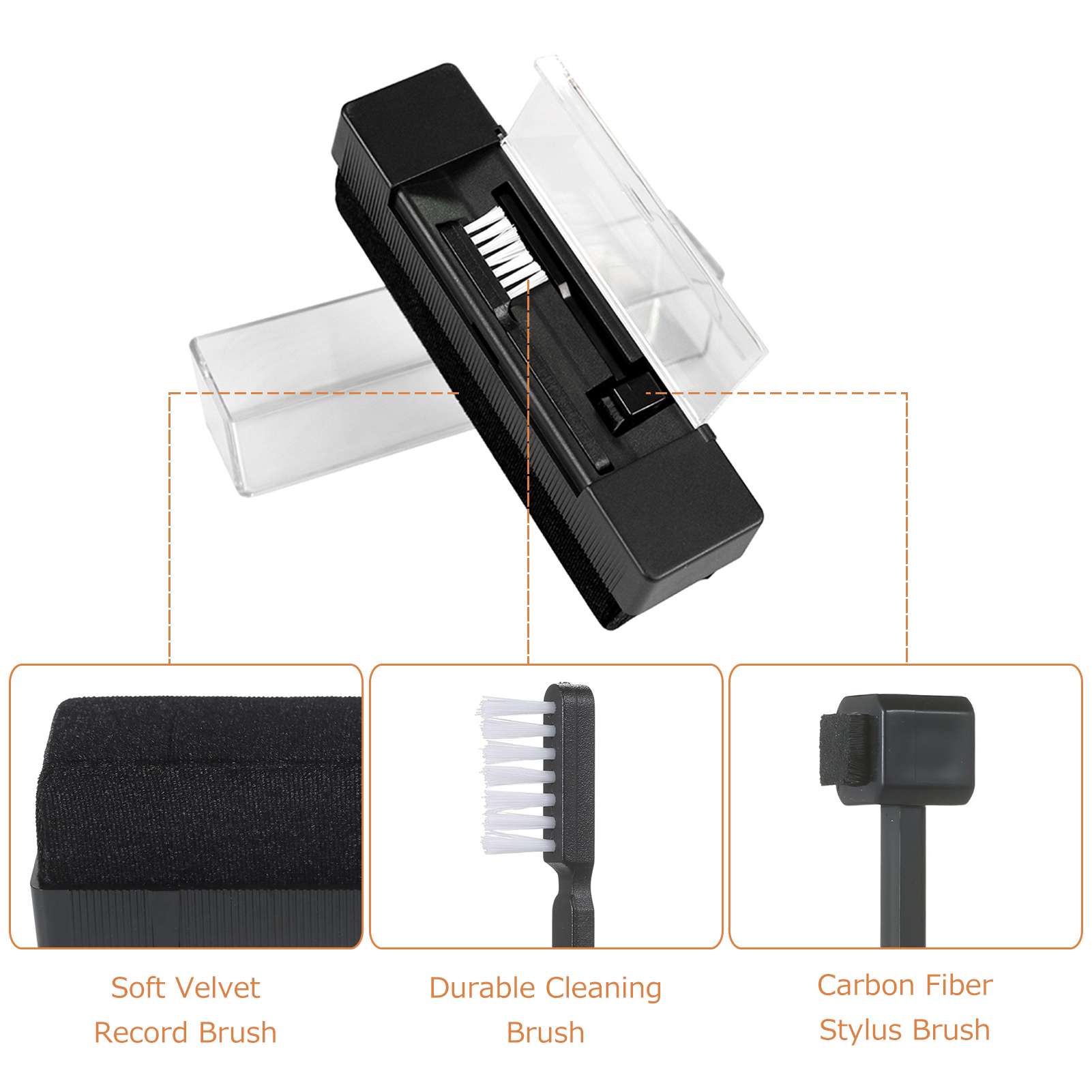 3-in-1 Vinyl Record Player Cleaning Kit with Velve... – Grandado