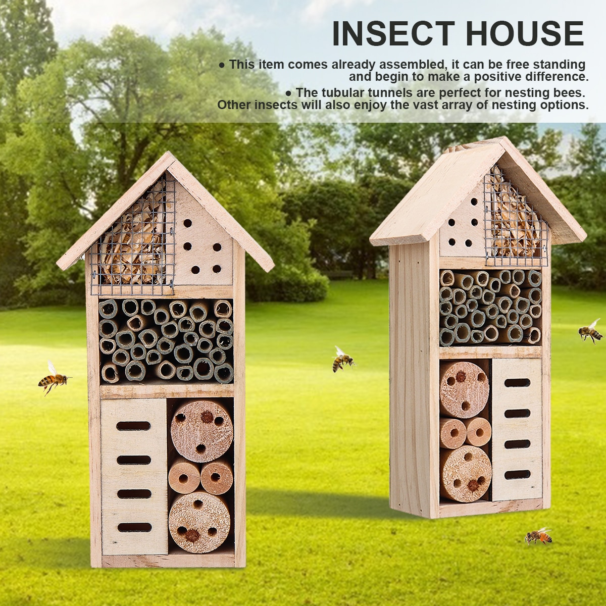 Beehouse Honey Tools Insect Bee House Wooden Insec... – Grandado