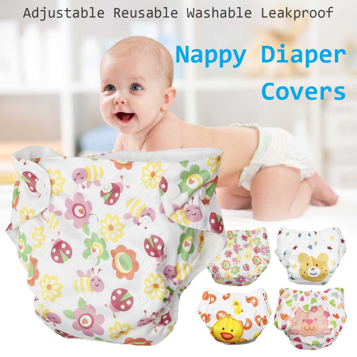 Reusable Washable Baby Cloth Diaper Printed Nappy ... – Grandado